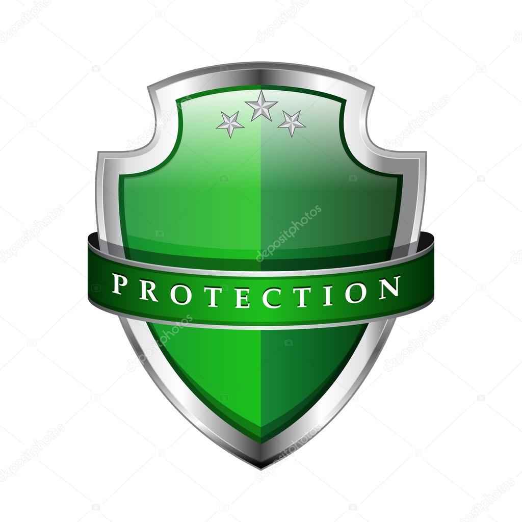 Glossy Shiny Protection Green Shield Icon — Stock Vector © rizwanali3d ...