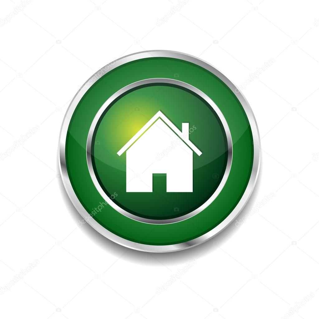 Inicio Circular Verde Vector Web Botón icono Imagen Vectorial de ...