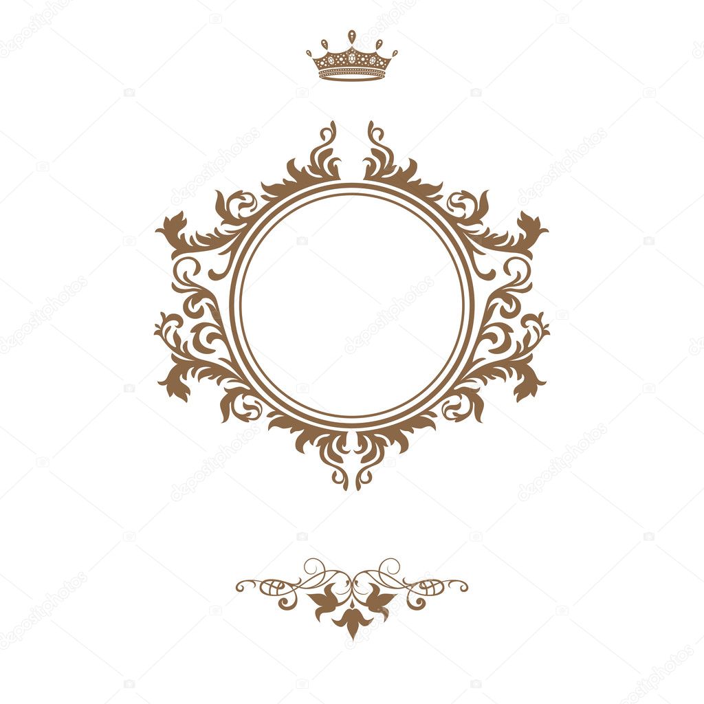 Elegant Royal Frame With Crown Stock Illustration