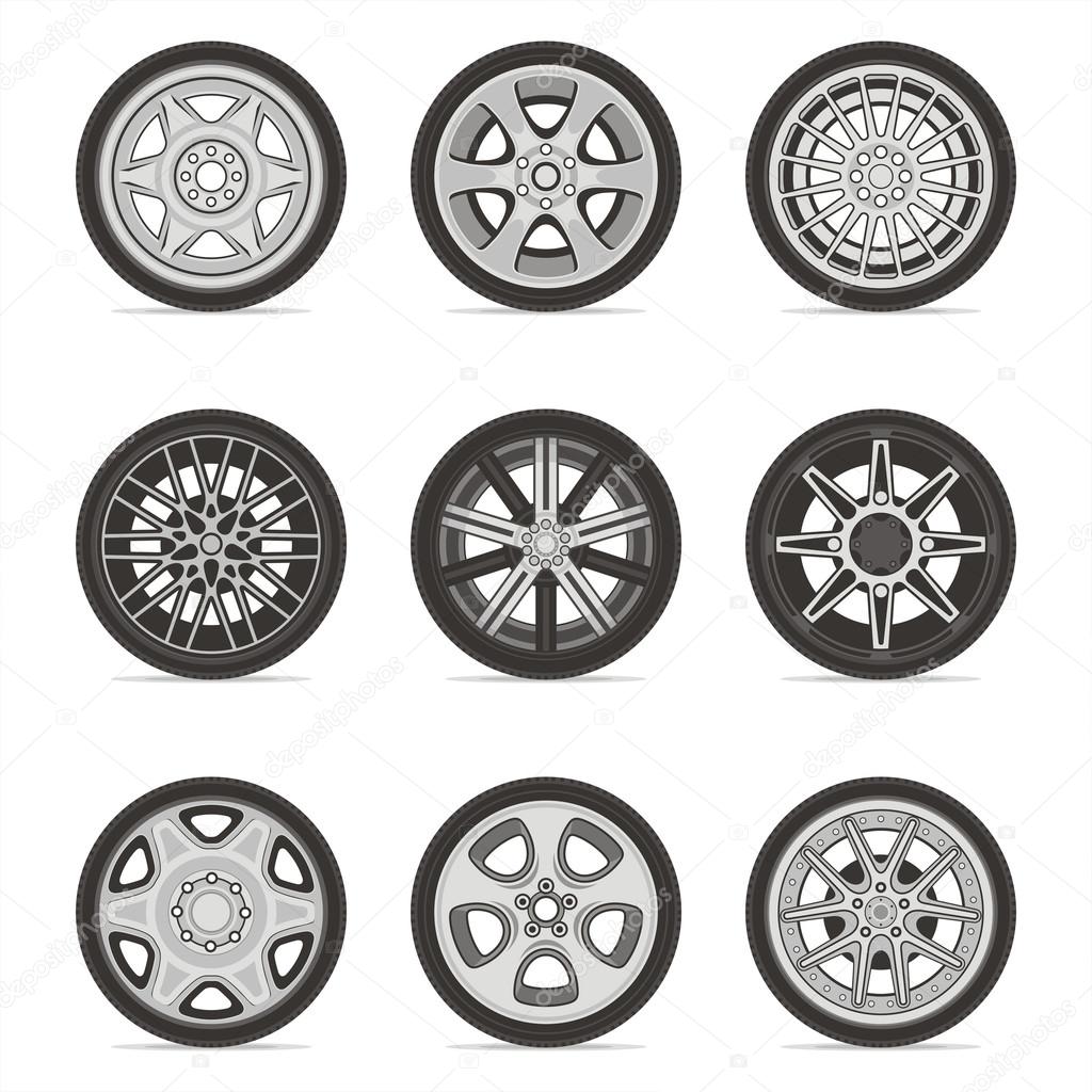 Set of Different Wheels Stock Vector Image by ©Volykievgenii #19187831