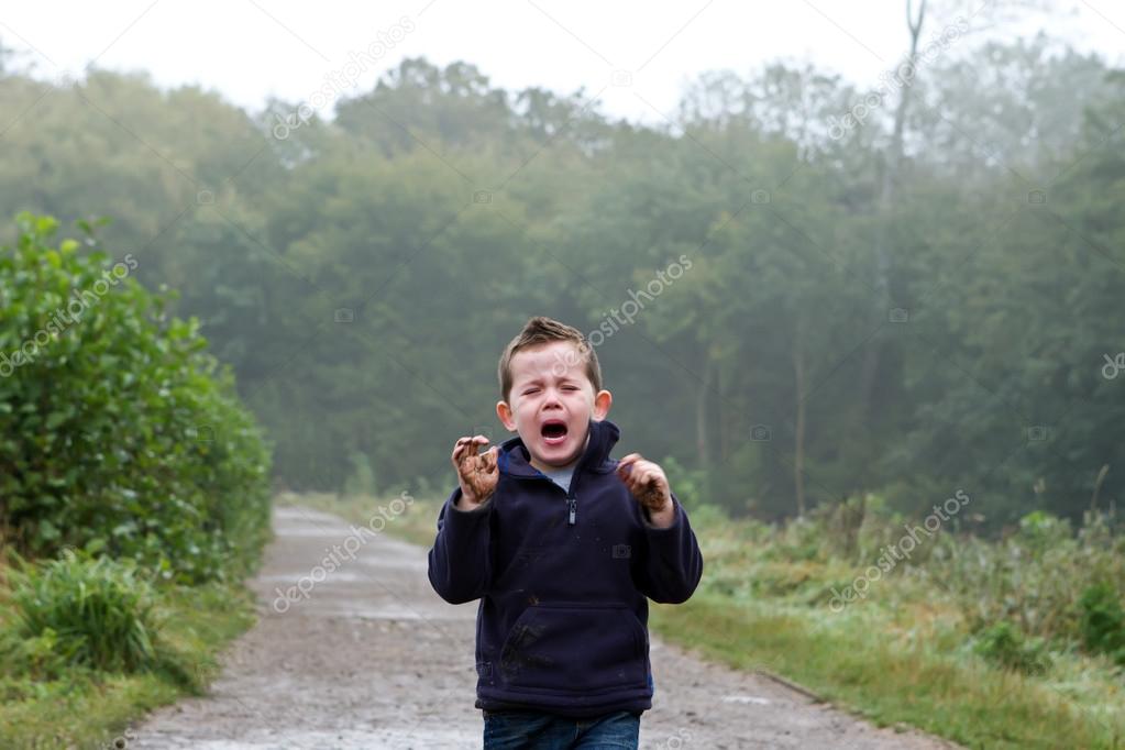 Little boy crying out in the woods Stock Photo by ©smikemikey1 13948842