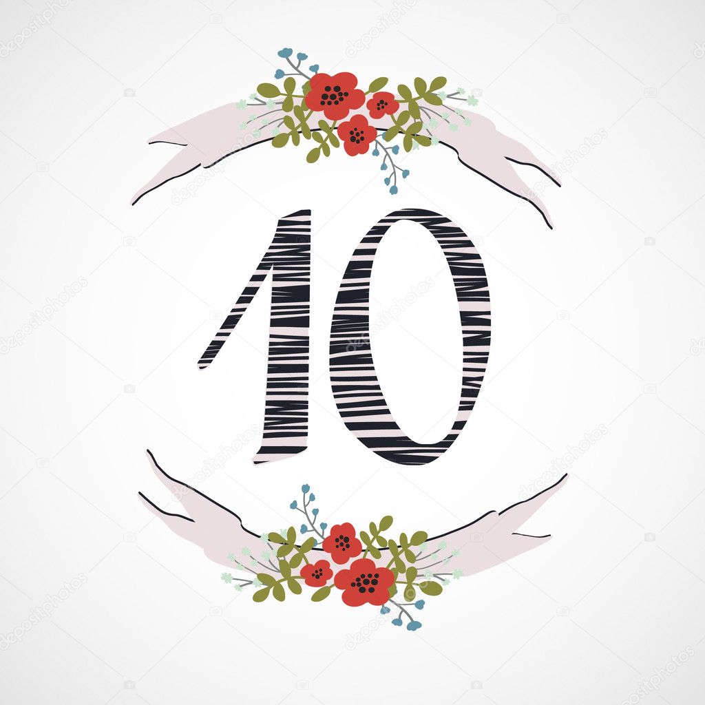 Number 10 in the vintage style Stock Vector by ©Ann_art 30588095