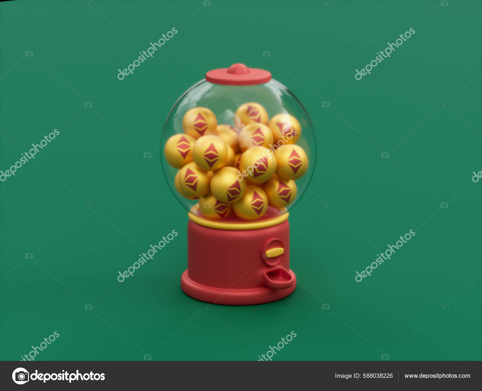 Ethereum Crypto Gumball Machine Arcade Candy Bubble Gum Illustration ...