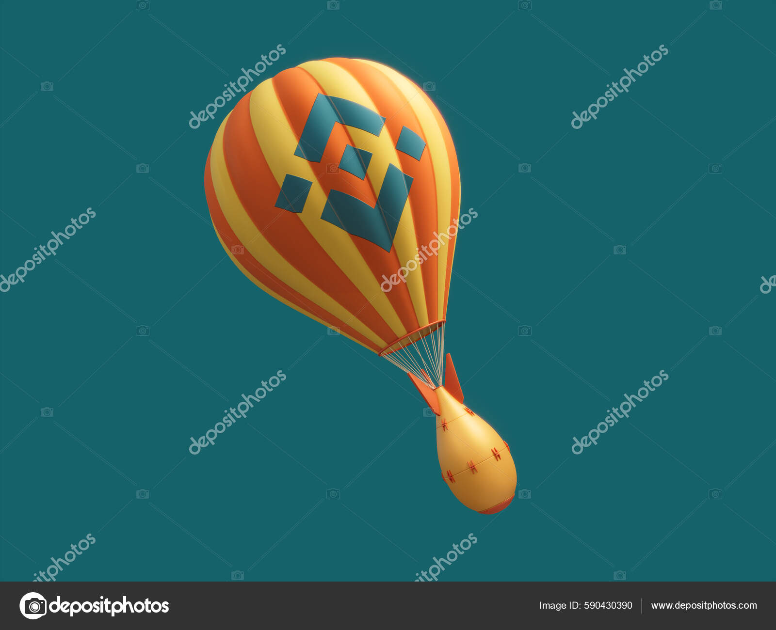 Binance Crypto Nuclear Bomb Drop Torpedo Parachute Balloon Illustration ...