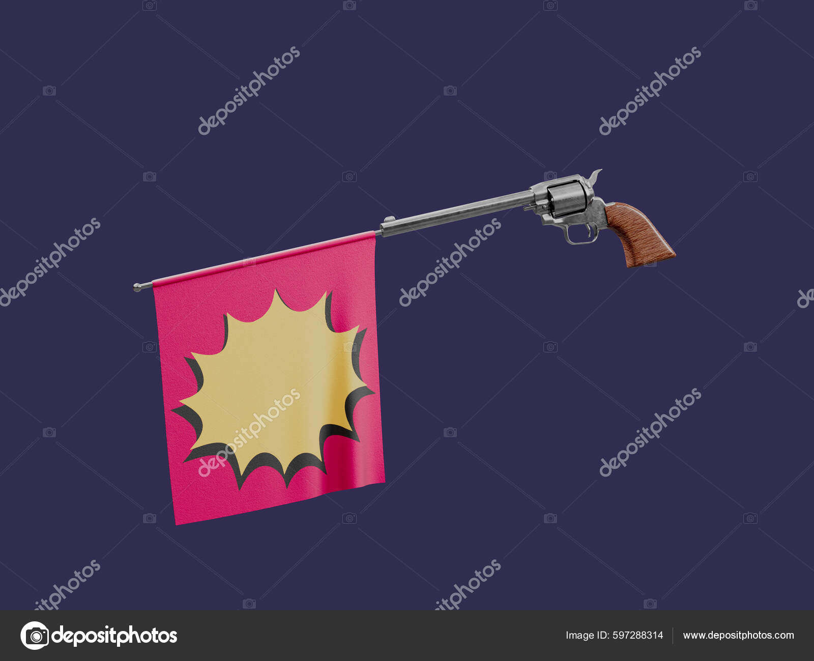 Blank Template Toy Pistol Revolver Gun Bang Fun Scam Joke Ilustración ...