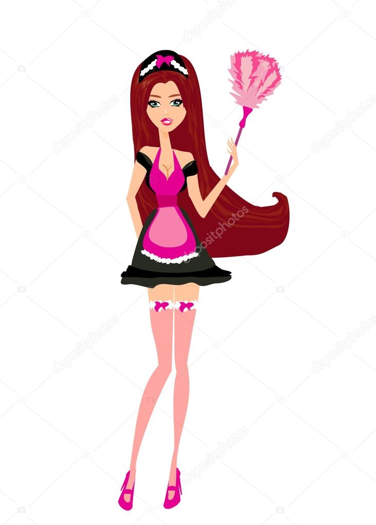 Sexy Pinup Style French Maid — Stock Vector © Jackybrown 12857306
