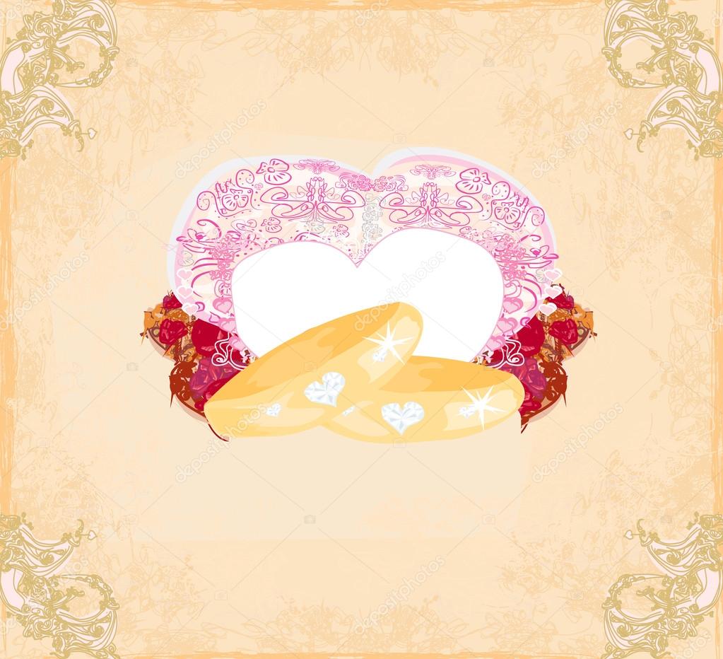 Wedding Invitation card with rings Stock Vector by ©JackyBrown #13567169