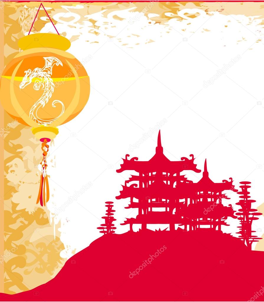 Abstract Chinese landscape background — Stock Vector © JackyBrown #17416621