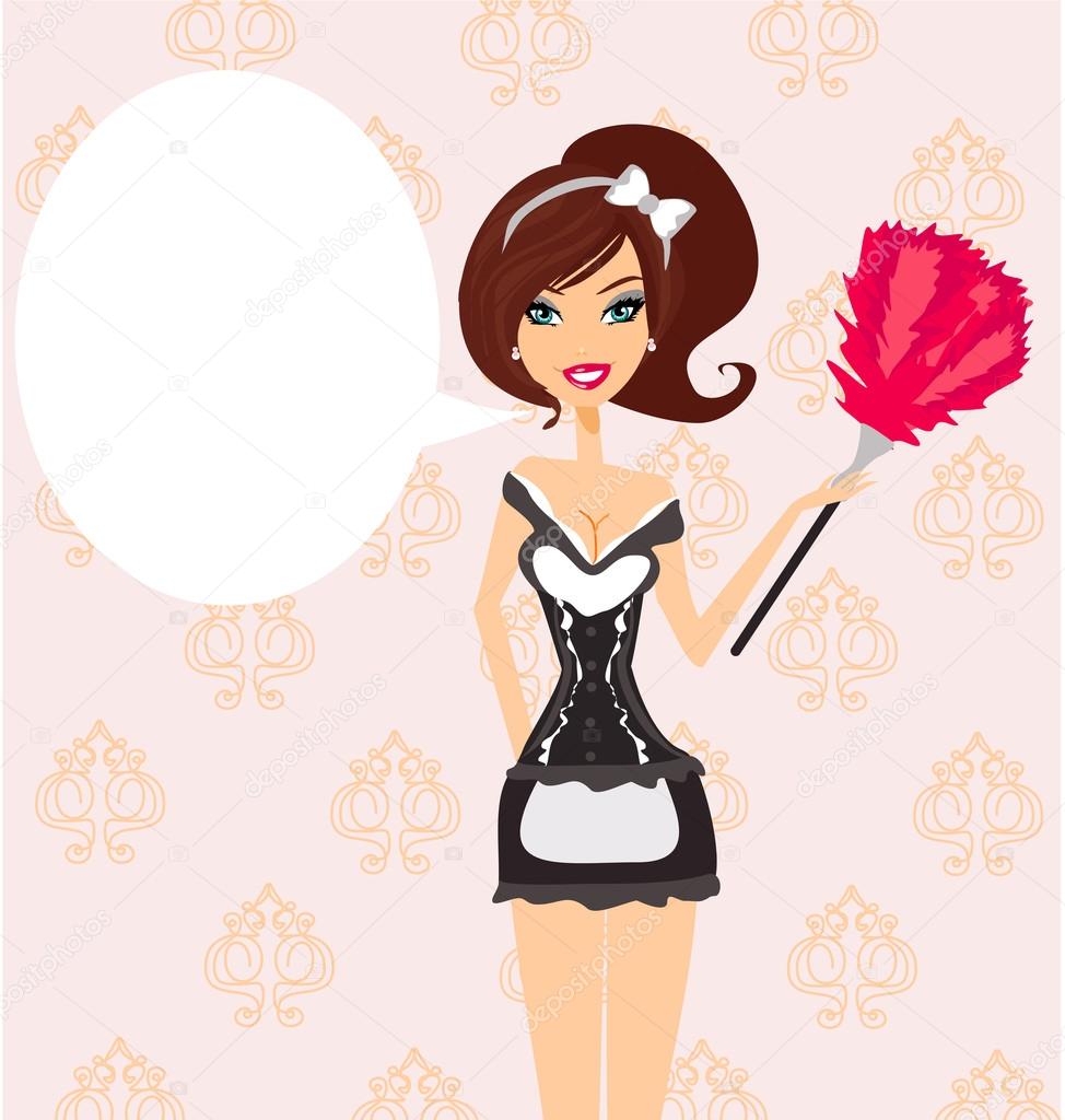 Sexy Pinup Style French Maid — Stock Vector © Jackybrown 18411227