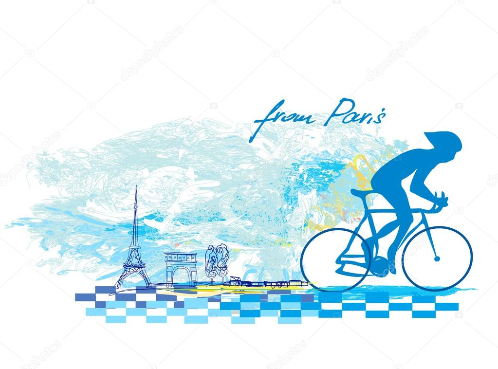 Cycling in Paris - Grunge Poster Stock Vector Image by ©JackyBrown ...