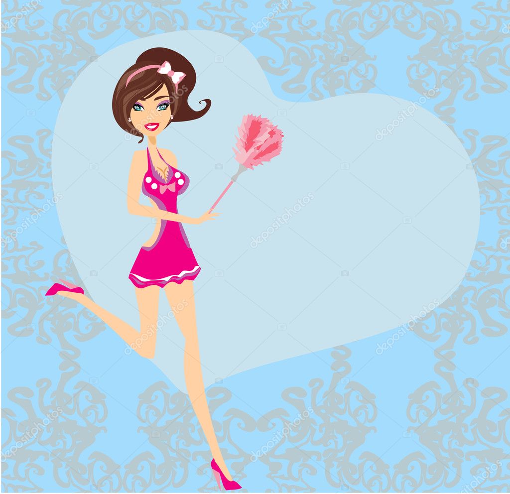 Sexy Pinup Style French Maid — Stock Vector © Jackybrown 22573991