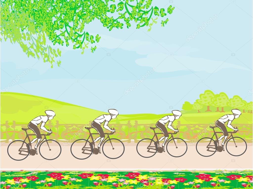 Group of riders racing Stock Vector by ©JackyBrown 25242079