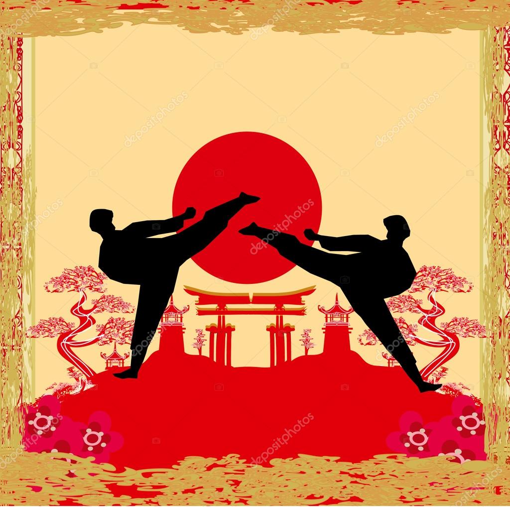 Karate occupations - Grunge background — Stock Vector © JackyBrown ...