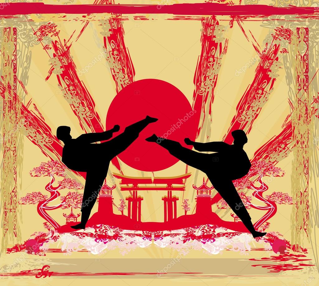 Karate occupations - Grunge background Stock Vector Image by ...