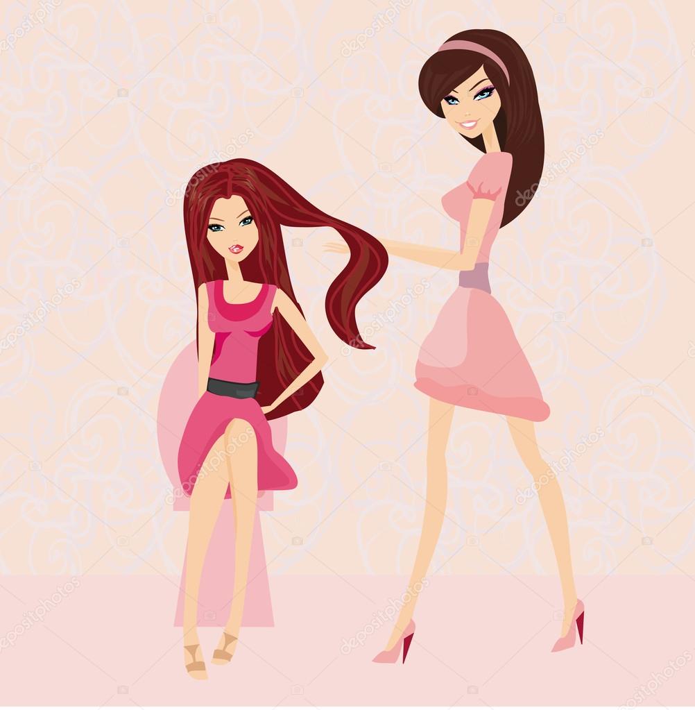 Muchacha De Moda Vestida De Rosa — Vector De Stock © Jackybrown 43490003