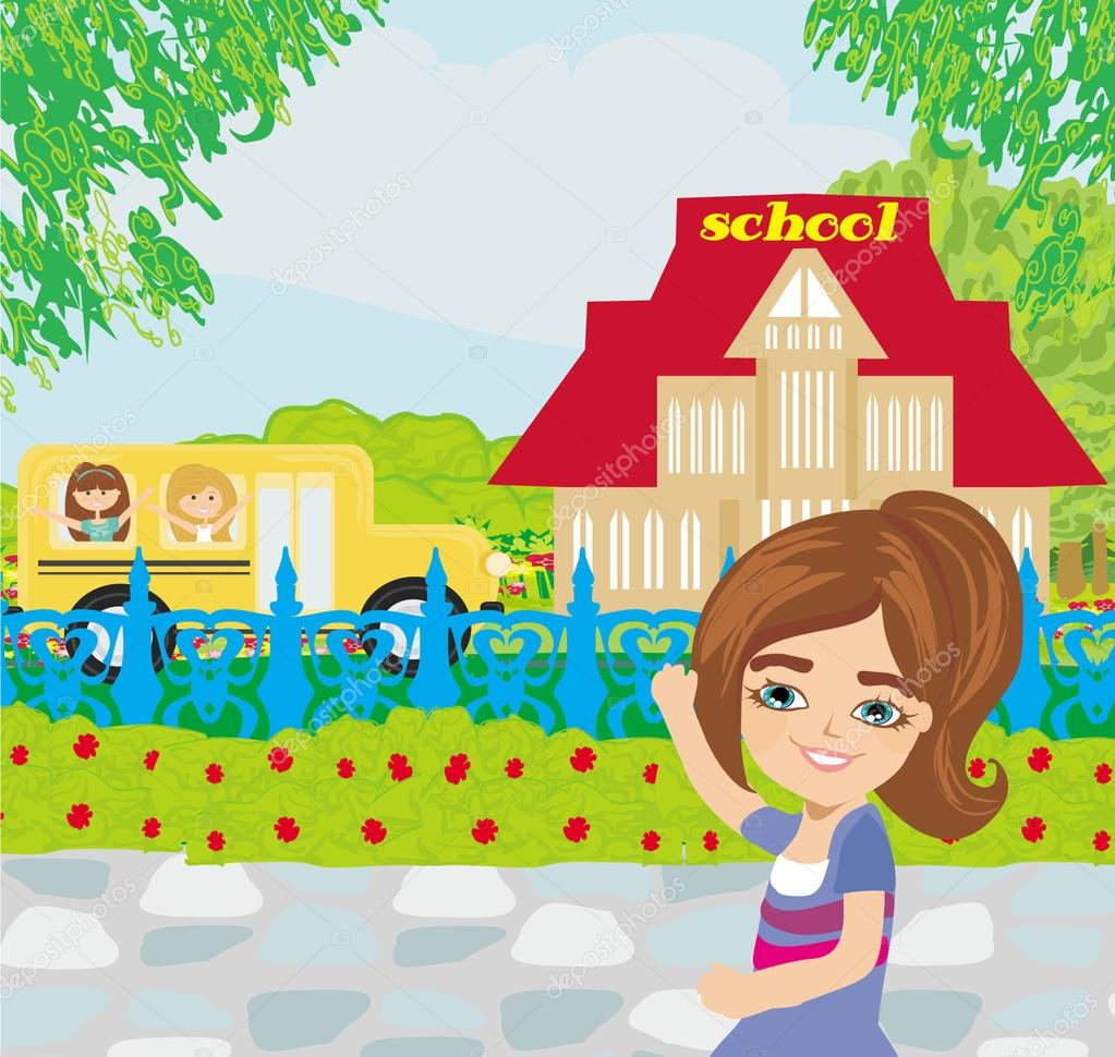 Girl Going To School Stock Vector Image By ©jackybrown 50307967