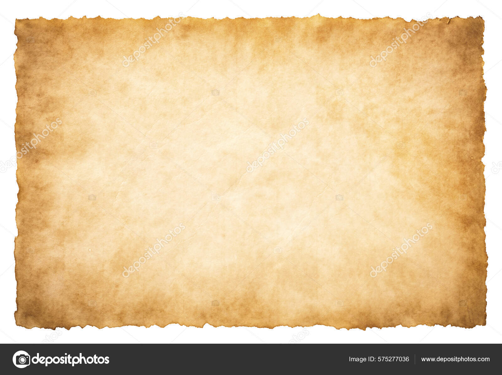 Old Parchment Paper Sheet Vintage Aged Texture Isolated White ...
