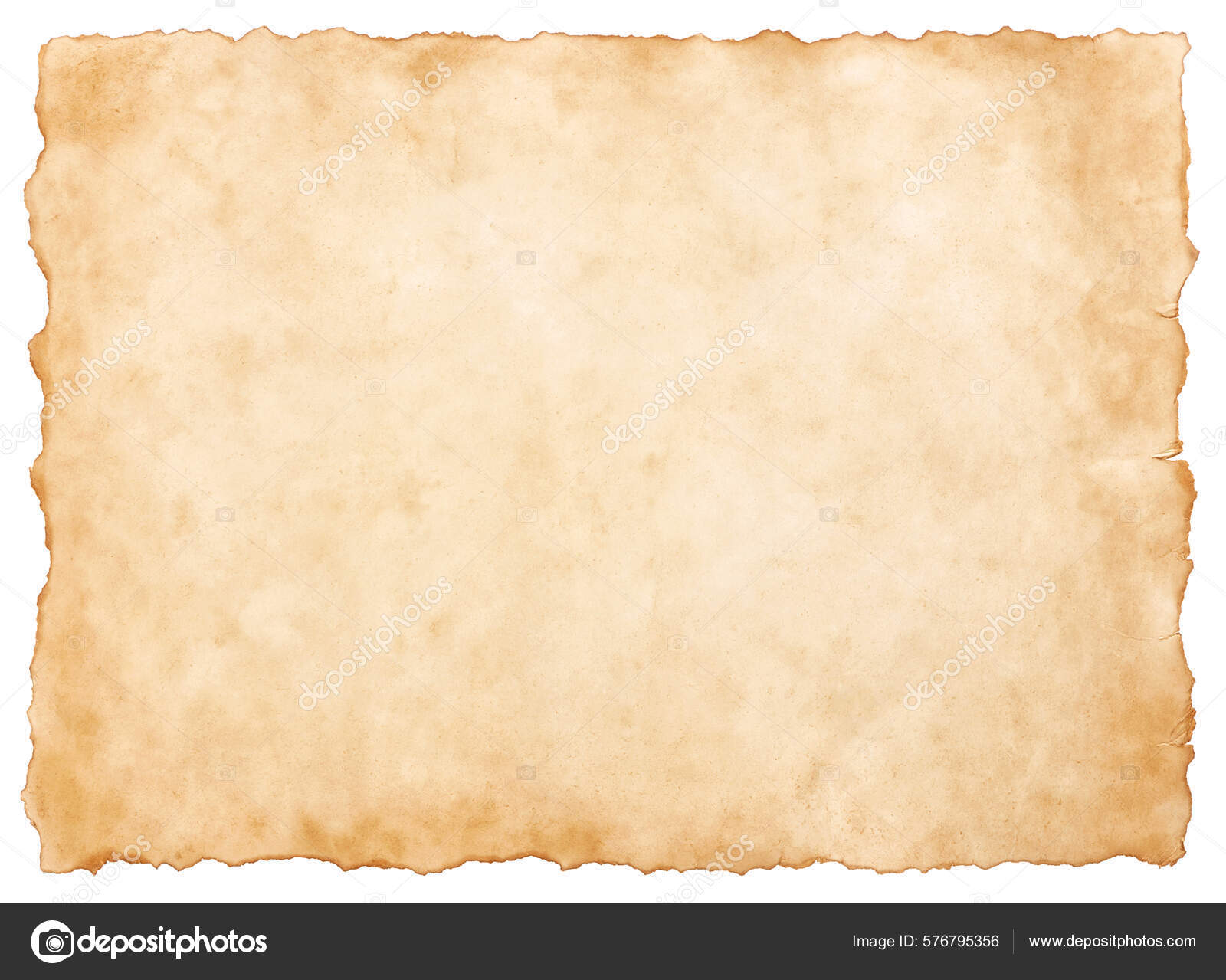 Lembaran Kertas Perkamen Lama Vintage Usia Atau Tekstur Terisolasi ...
