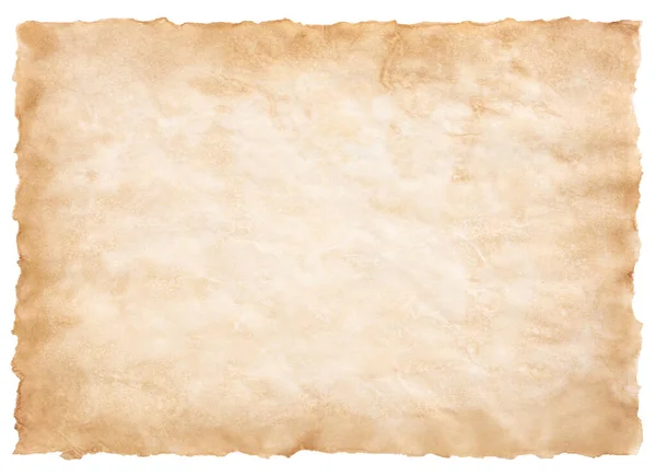 Hoja Papel Pergamino Viejo Envejecido Textura Aislada Sobre Fondo ...