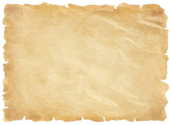 Folha Papel Velho Pergaminho Vintage Envelhecido Textura Isolada Fundo ...