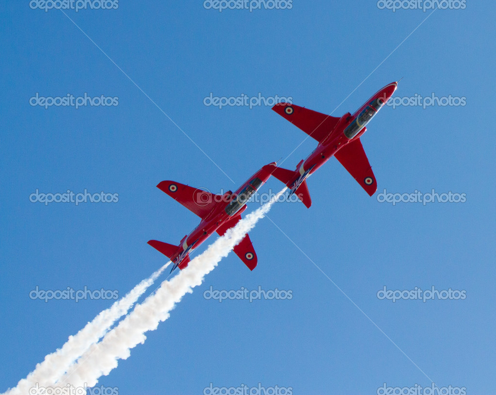 Los aviones jet Red Arrows British RAF equipo de exhibición acrobática 2024