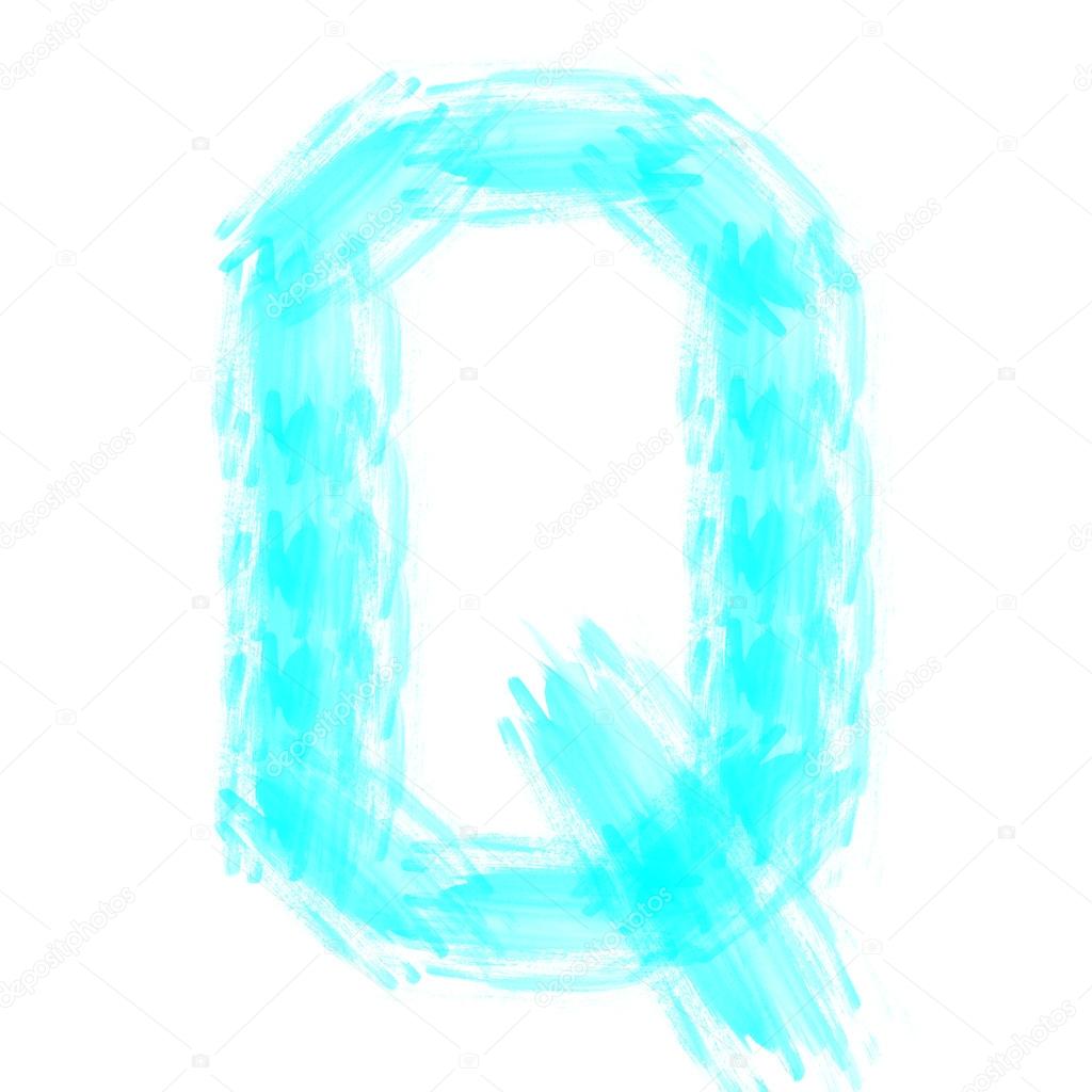 Blue handwritten Q letter — Stock Photo © punphoto #33618335