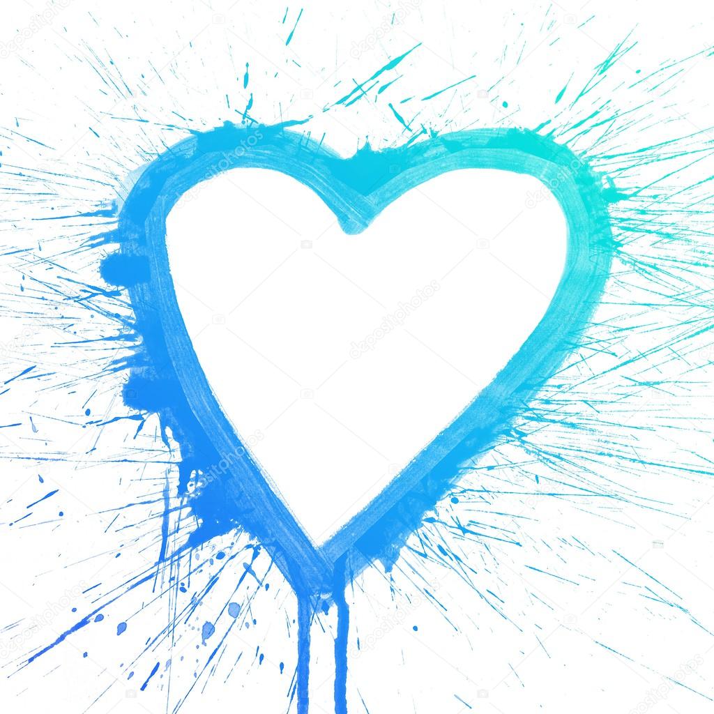 Colorful blue splash heart — Stock Photo © punphoto #38546883