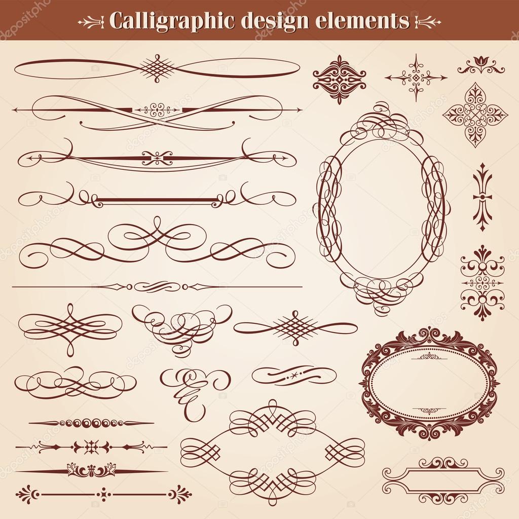 Vintage Calligraphic Design Elements And Page Decoration ⬇ Vector Image ...