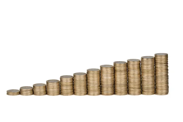 Turkish coins raising chart in isolated white background Stock Photo by ...