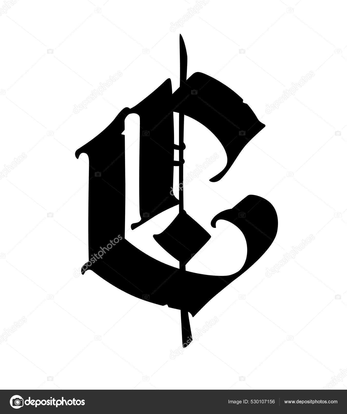 Letter Gothic Style Vector Alphabet Symbol Isolated White Background ...
