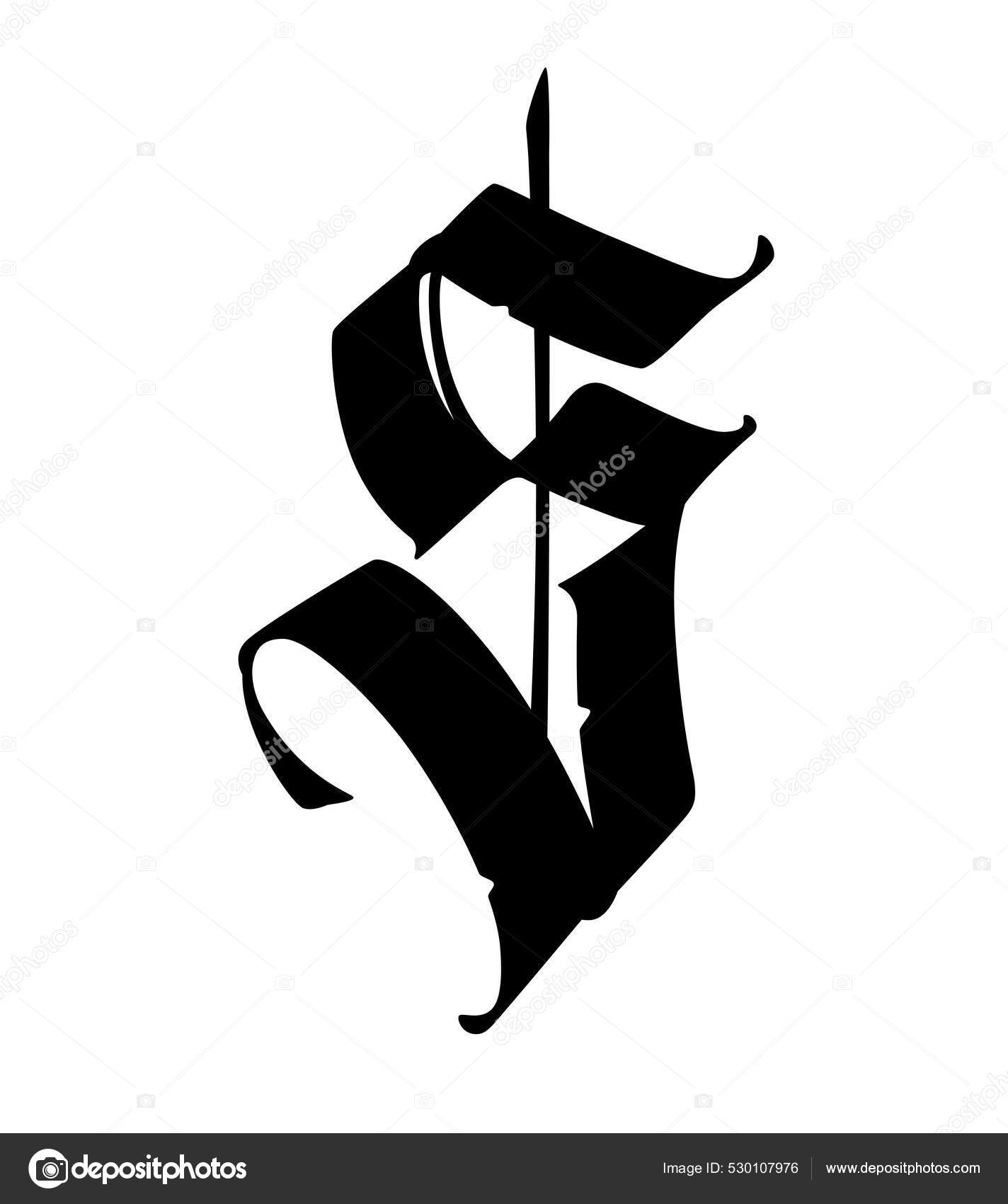 Letra Estilo Gótico Vector Alfabeto Símbolo Está Aislado Sobre Fondo ...