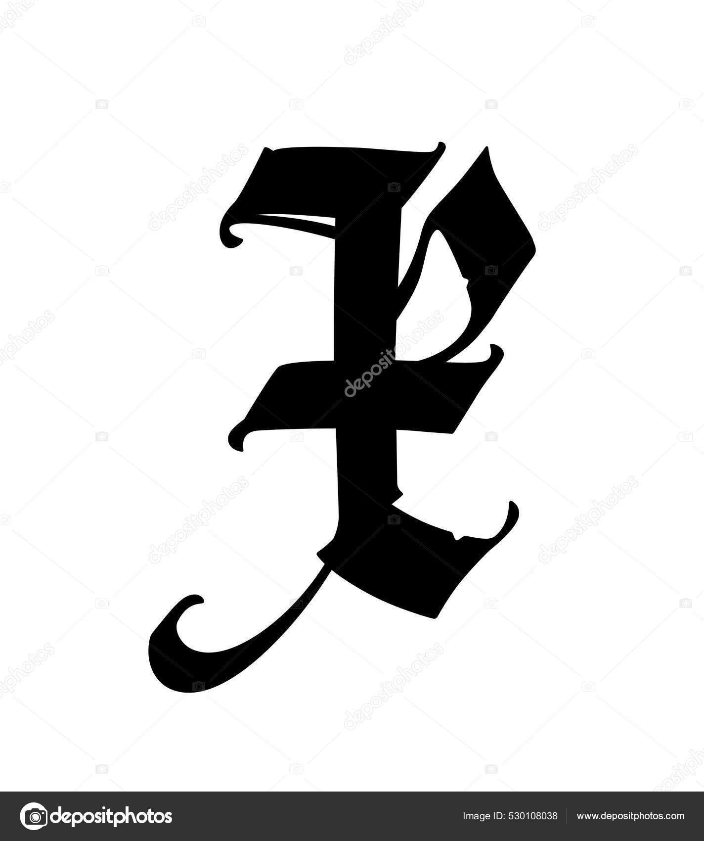 Letter Gothic Style Vector Alphabet Symbol Isolated White Background ...