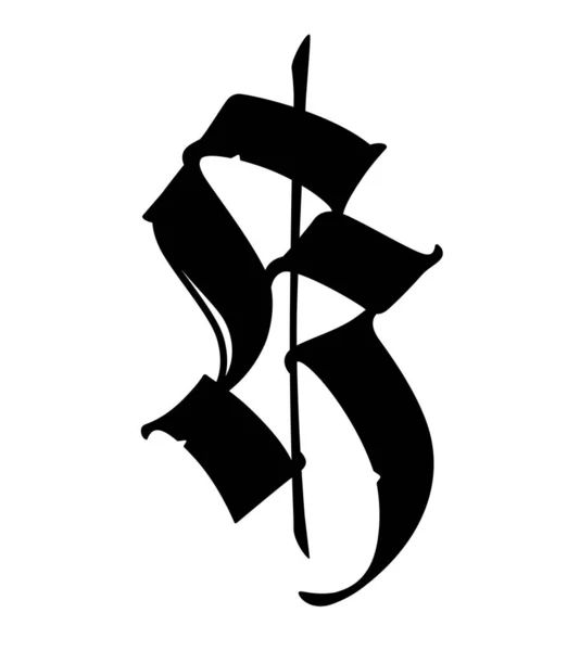 Letter Gothic Style Vector Alphabet Symbol Isolated White Background ...