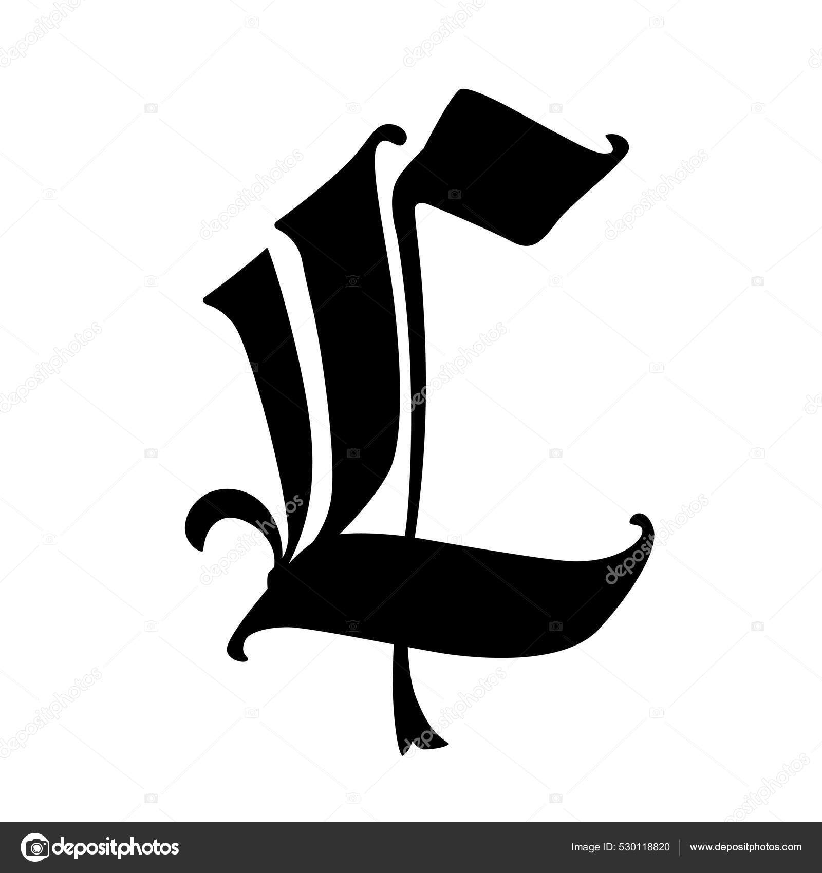 Letra Estilo Gótico Vector Alfabeto Símbolo Está Aislado Sobre Fondo ...