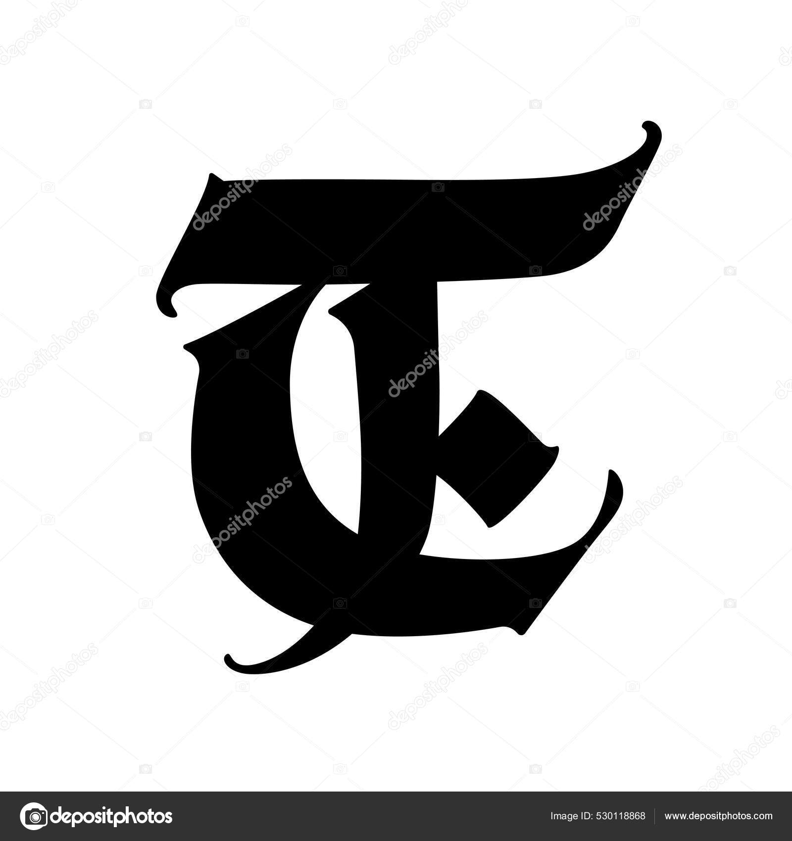 Letter Gothic Style Vector Alphabet Symbol Isolated White Background ...