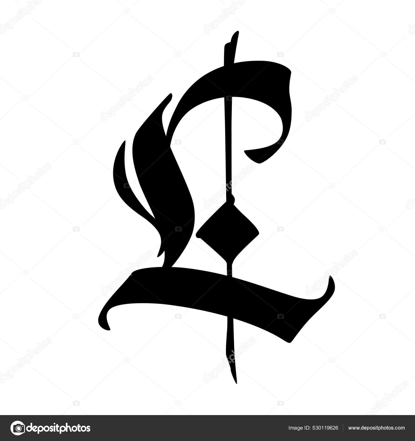 Letra Estilo Gótico Vector Alfabeto Símbolo Está Aislado Sobre Fondo ...