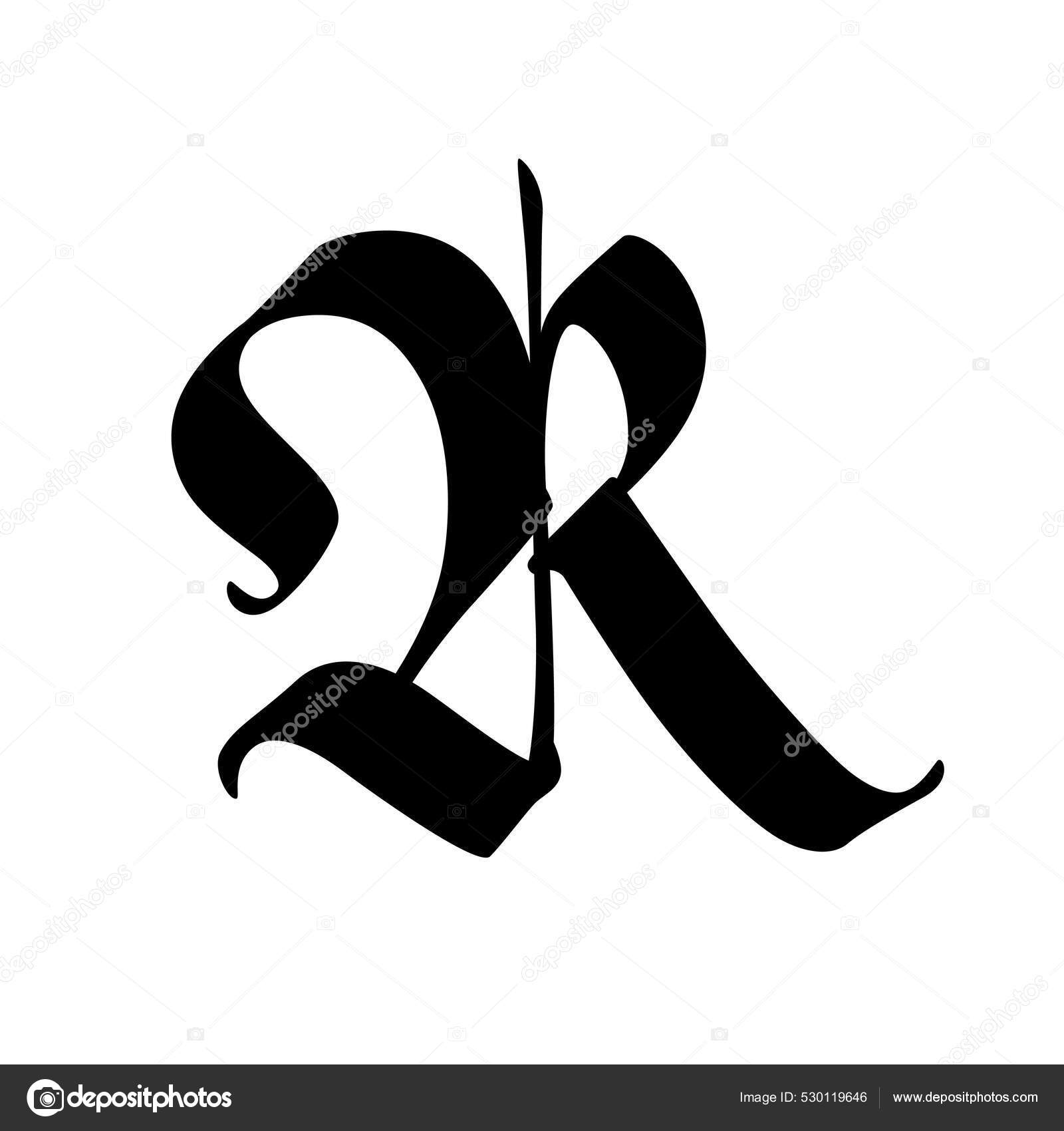 Letter Gothic Style Vector Alphabet Symbol Isolated White Background ...
