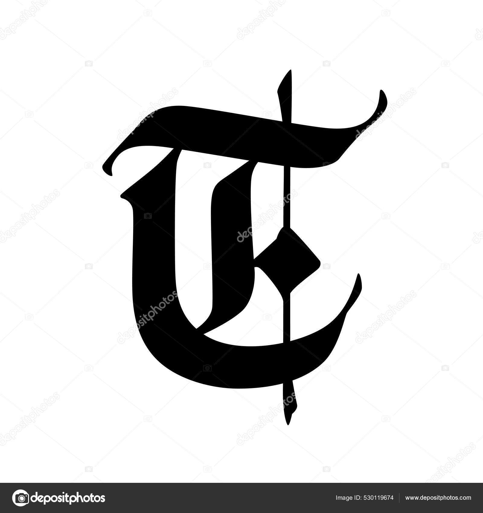 Letter T In Calligraphy