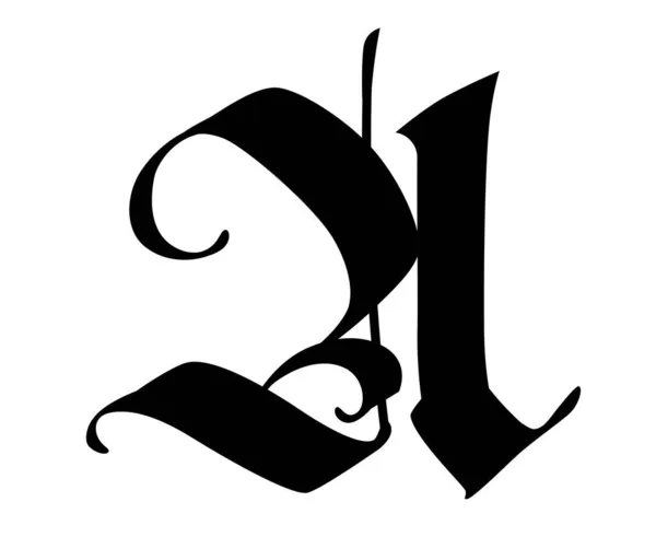 Letter Gothic Style Vector Alphabet Symbol Isolated Golden Background ...