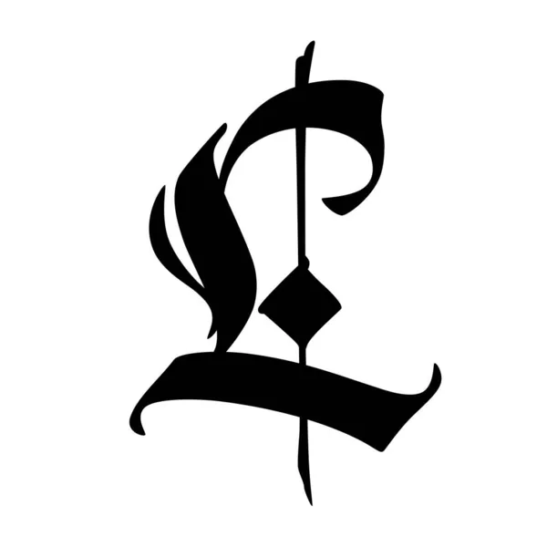 Letter Gothic Style Vector Alphabet Symbol Isolated White Background ...