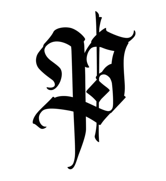 Letter Gothic Style Vector Alphabet Symbol Isolated White Background ...