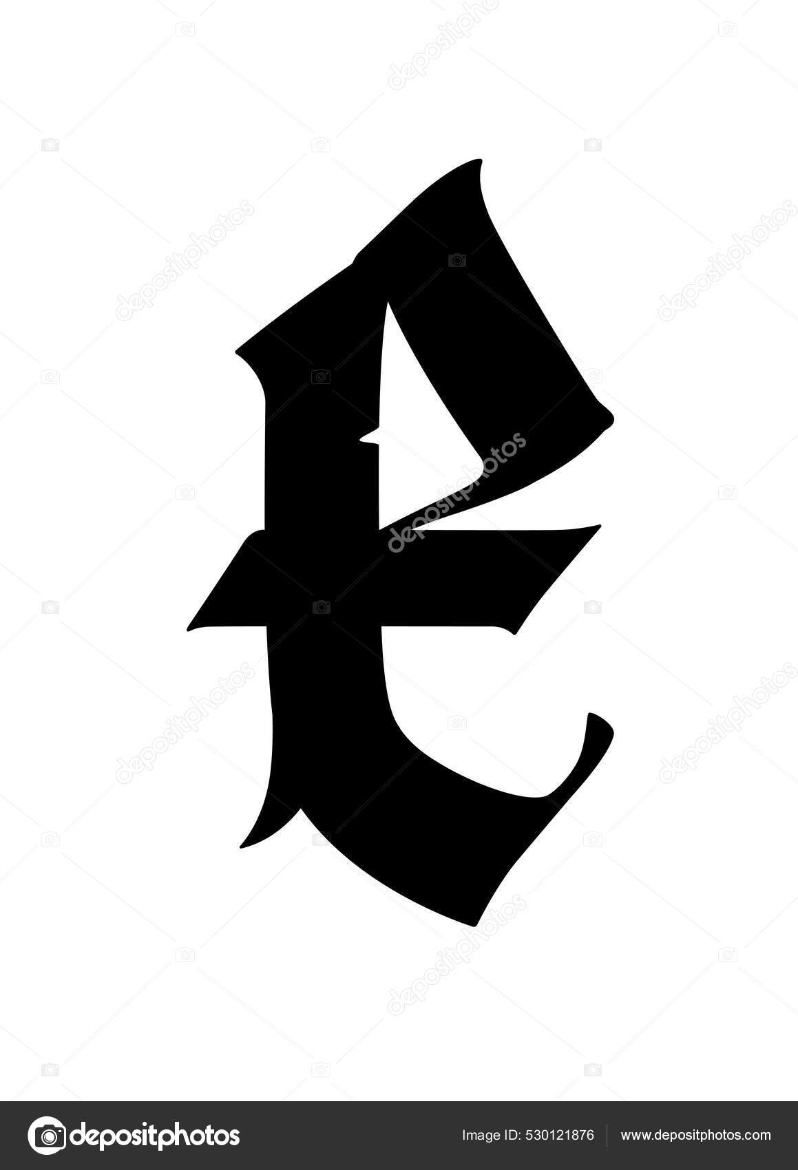 Letra Estilo Gótico Vector Alfabeto Símbolo Está Aislado Sobre Fondo ...