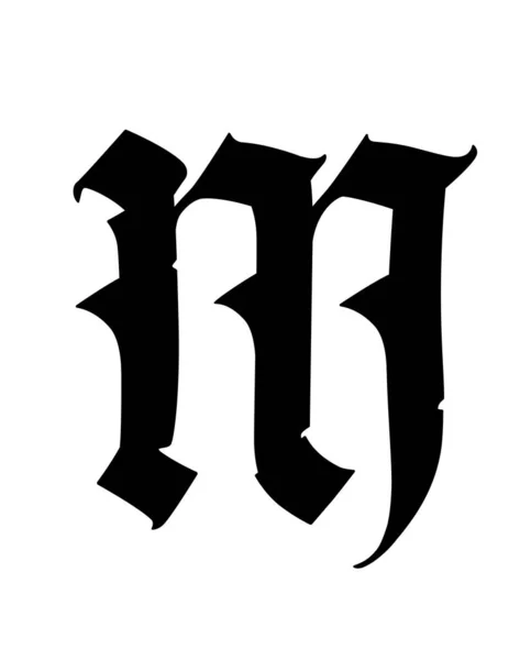 Letter Gothic Style Vector Alphabet Symbol Isolated White Background ...