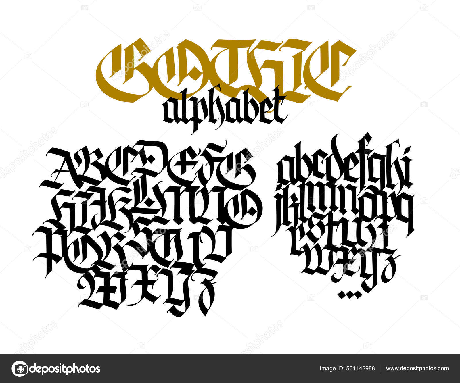 Gothic Calligraphy Alphabet
