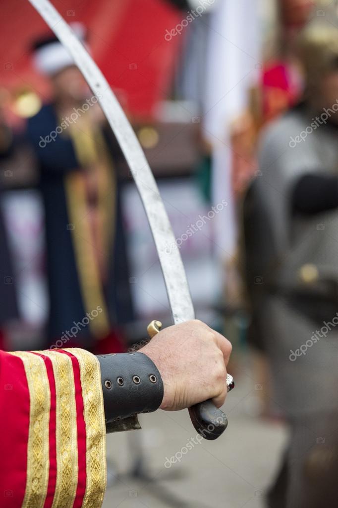 Hand holding traditional turkish sword – Stock Editorial Photo ...