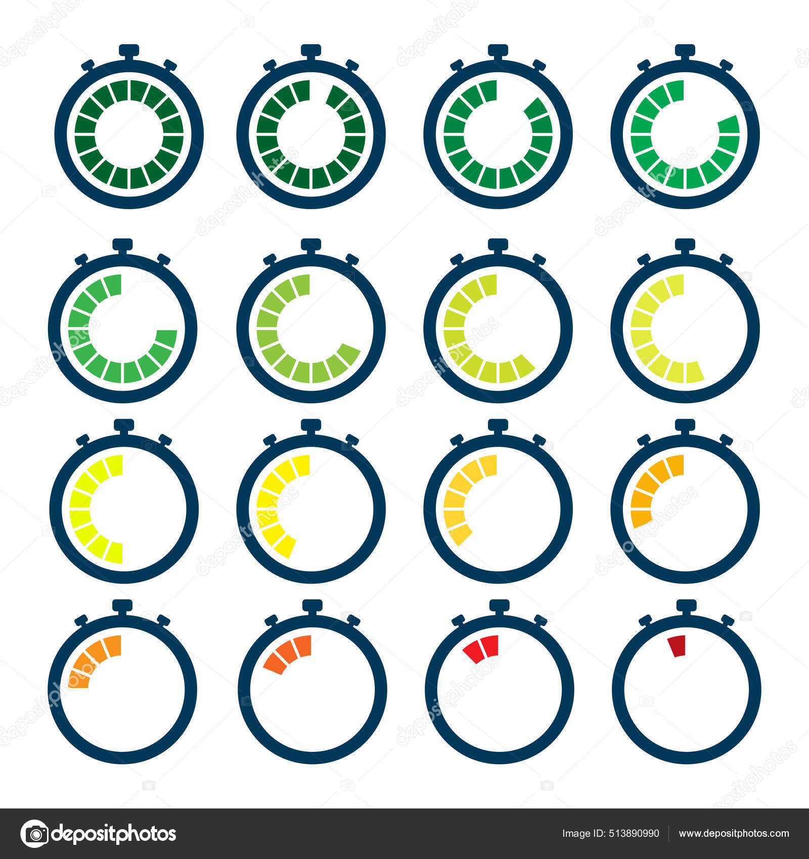 Countdown Timer Icon Set Time Sequence Runs Times Perfect Design Stock