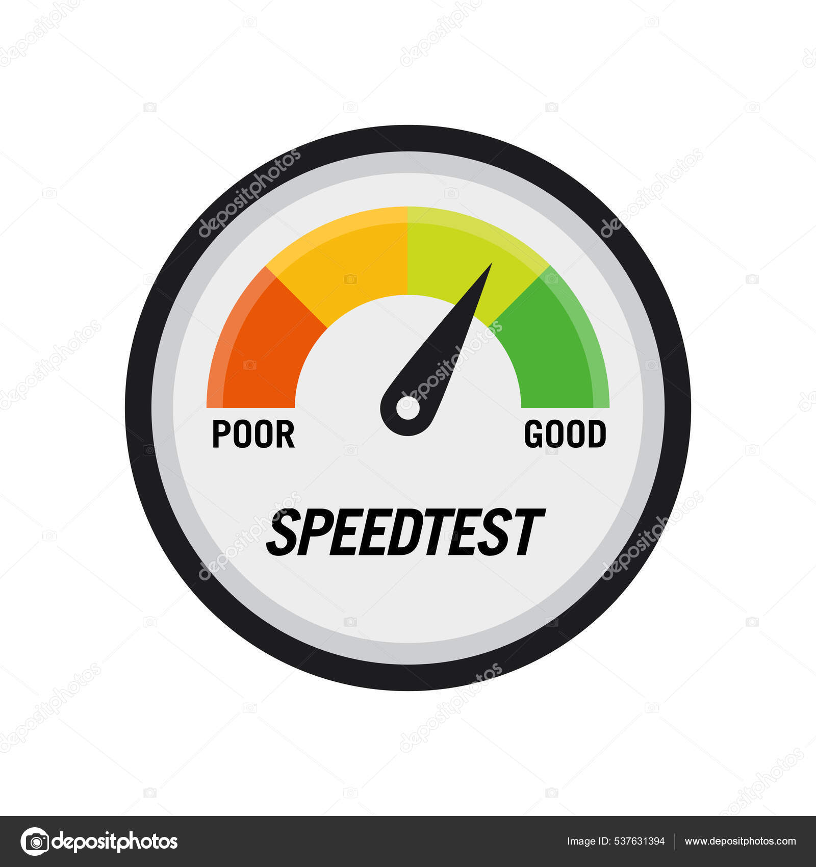 Flat Vector Illustration Speed Test Gauge Suitable Design Element ...
