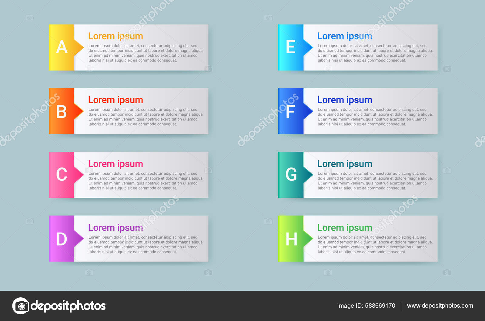 Conjunto Molduras Texto Colorido Para Elemento Infográfico Fita Texto ...