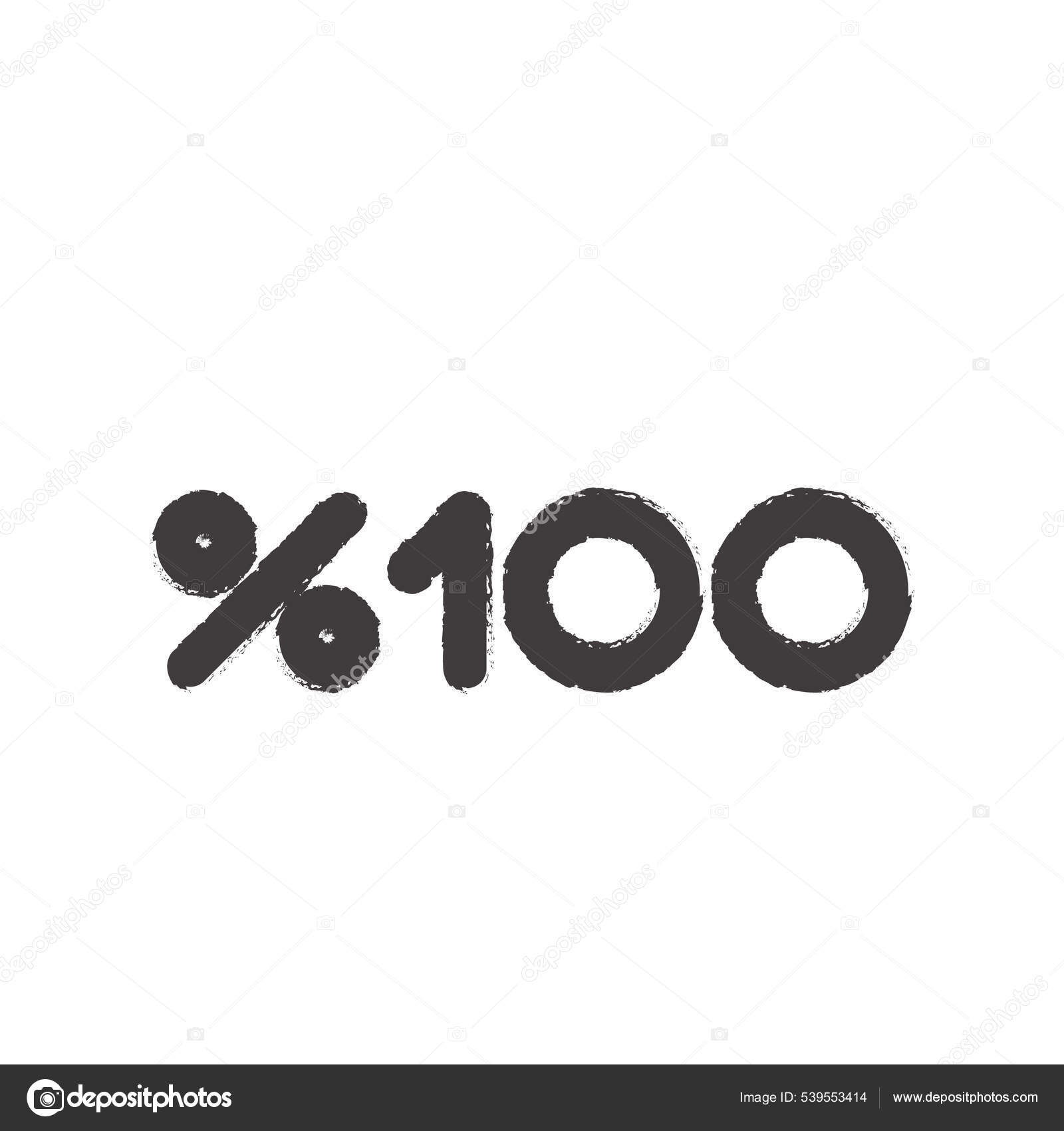 100 Percent Lettering White Background Vector Illustration Stock Vector ...