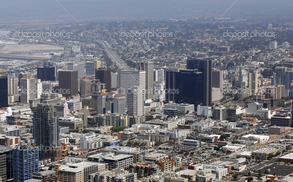 Aerial view of downtown San Diego, California. Stock Photo by ...